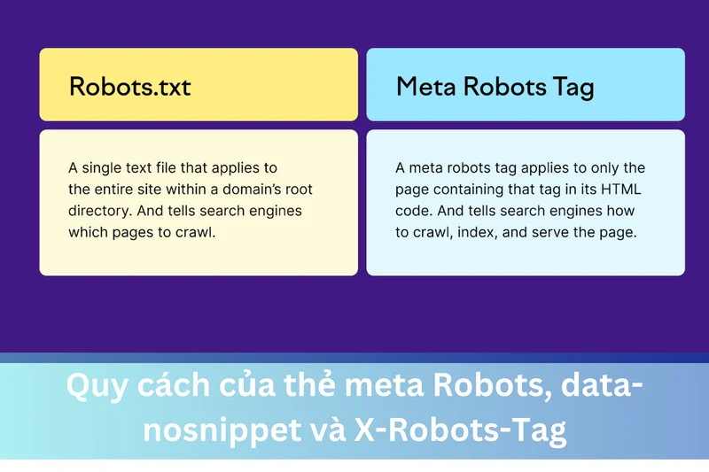 Quy cách của thẻ meta Robots, data-nosnippet và X-Robots-Tag
